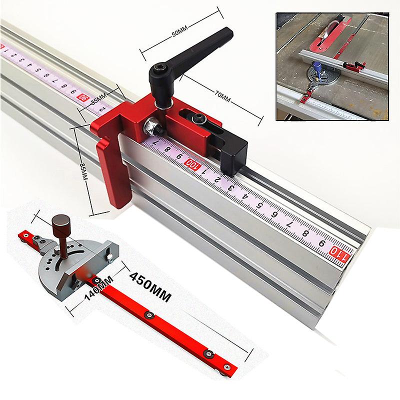 Aluminum Angle Miter Gauge Sawing Assembly Ruler Woodworking Tool 400mm ...
