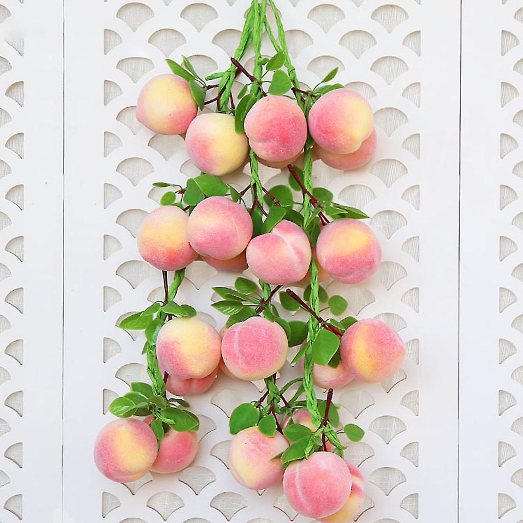 Artificial Peach String, Vivid Faux Peach Plastic Fake Peach Fake Fruit ...