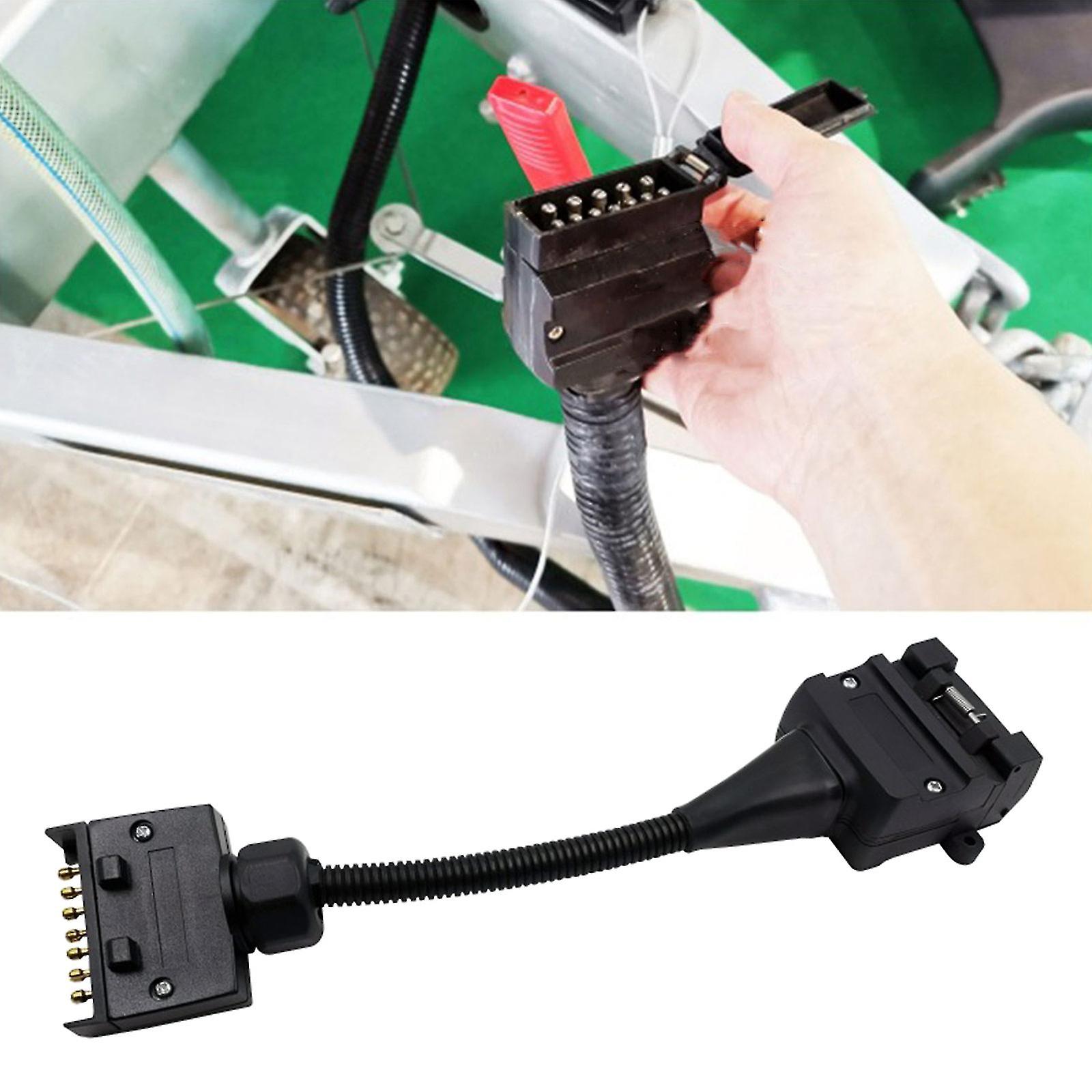12 Pin Female Socket To 7 Pin Flat Male Plug Trailer Adaptor Caravan ...