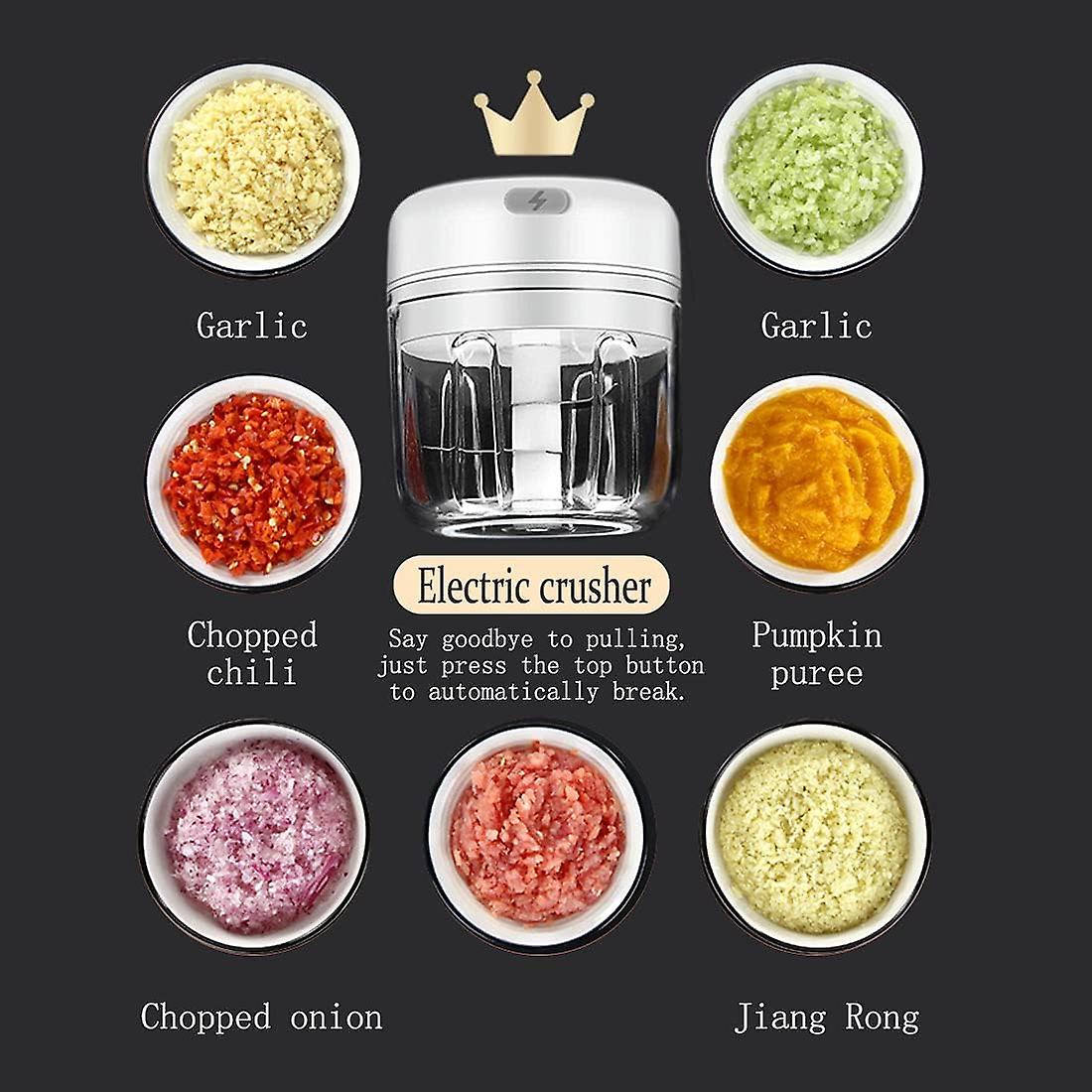 Electric Mini Garlic Chopper,portable Mini Mincer Electric Food ...