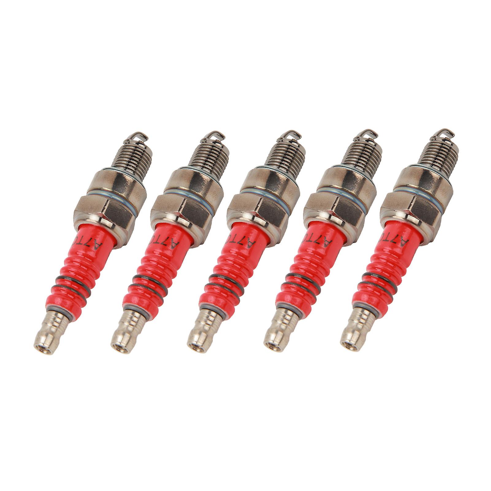 5 Pcs Motorcycle Spark Plug A7TC Racing Spark Plugs Replacement for GY6 ...