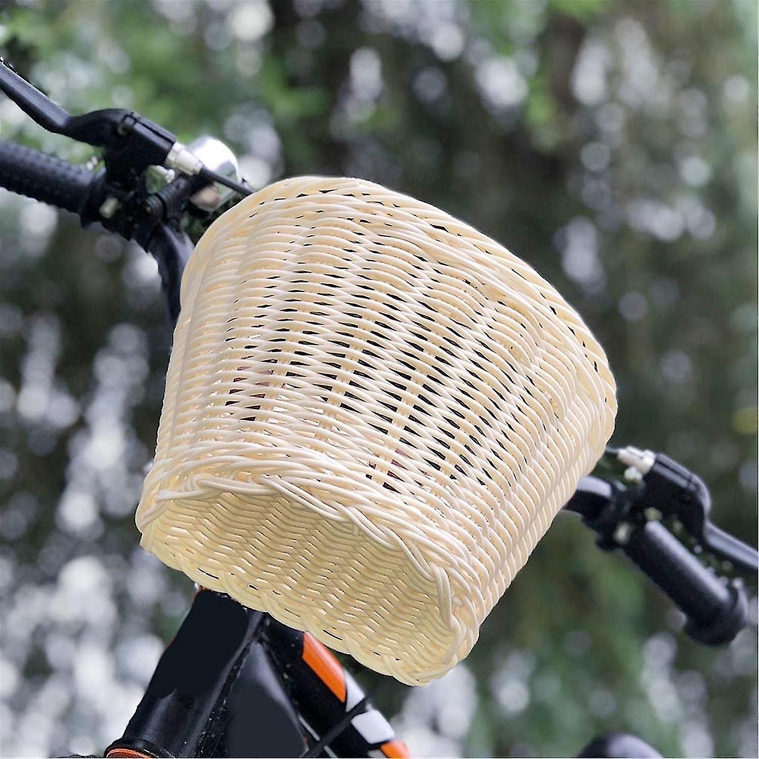 Front Bike Basket,woven Front Handlebar Bike Basket For Bike | Wicker ...