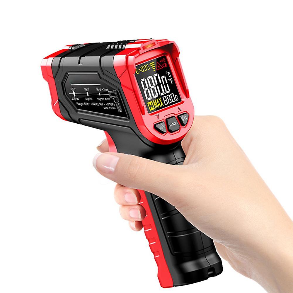 Lcd laser pyrometer infrared ir thermometer temperature measuring ...