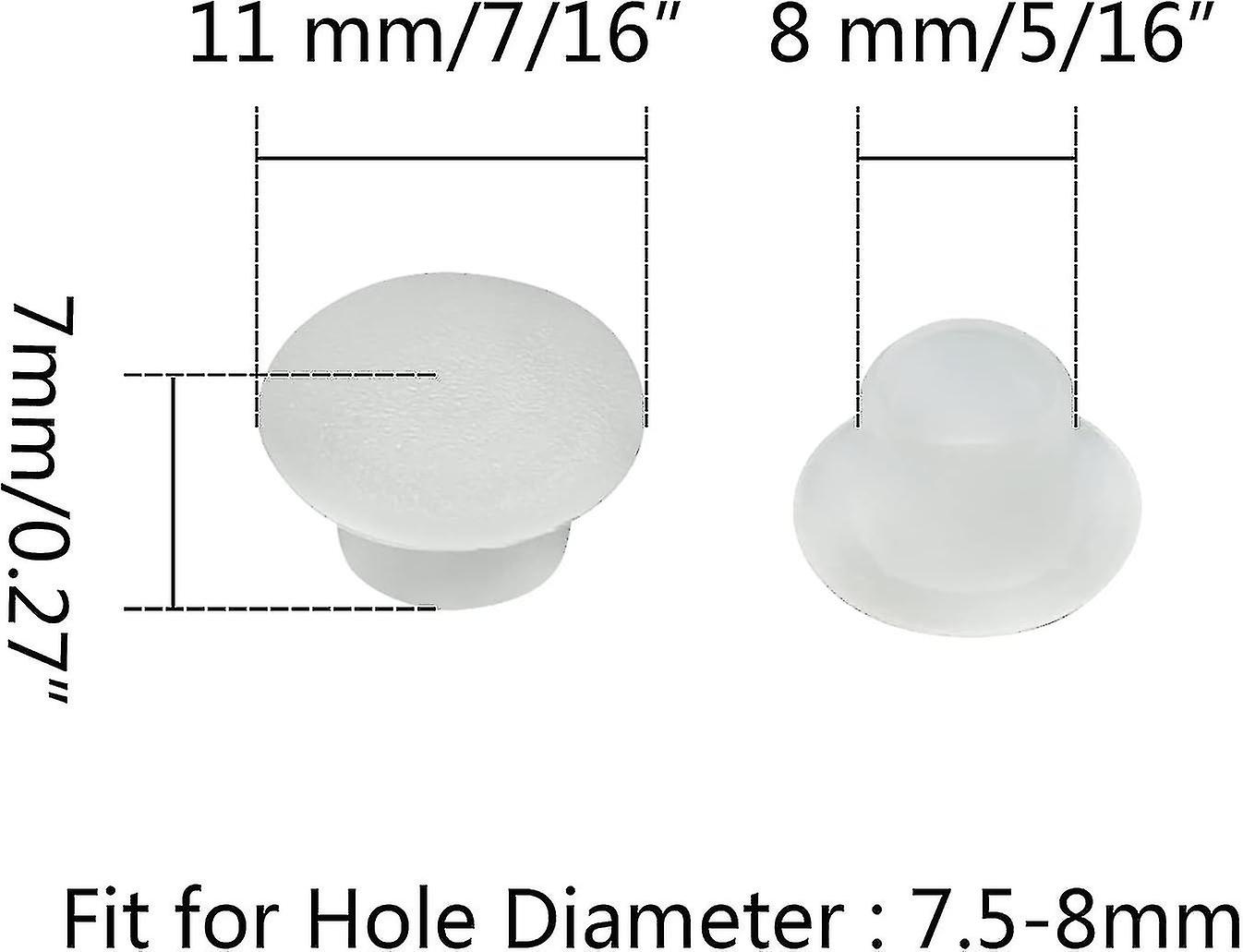 100pcs 8mm White Plastic Plugs - Hole Plugs Snap-in Locking | Fruugo UK