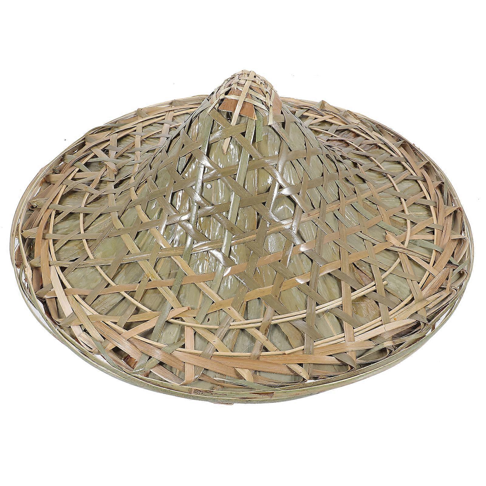 Oriental Bamboo Weaving Hat Chinese Bamboo Hat Rain-proof Fisherman Hat ...