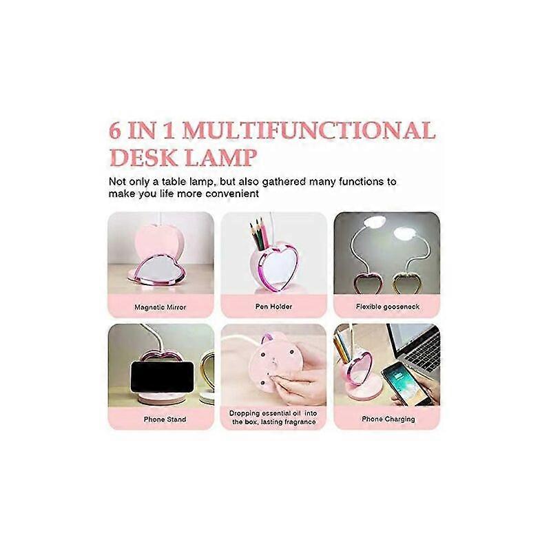 LED Desk Lamp for Girl, Rechargeable LED Desk Lamp with USB Charging ...