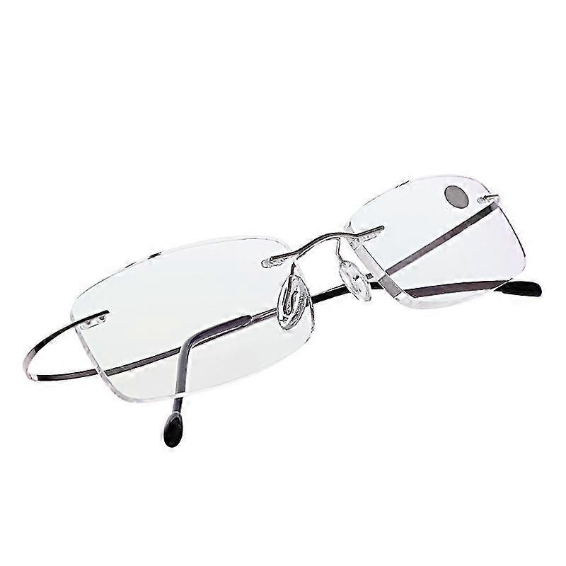 Ultralight Titanium Rimless Rectangular Glasses Spectacles Eyeglass ...