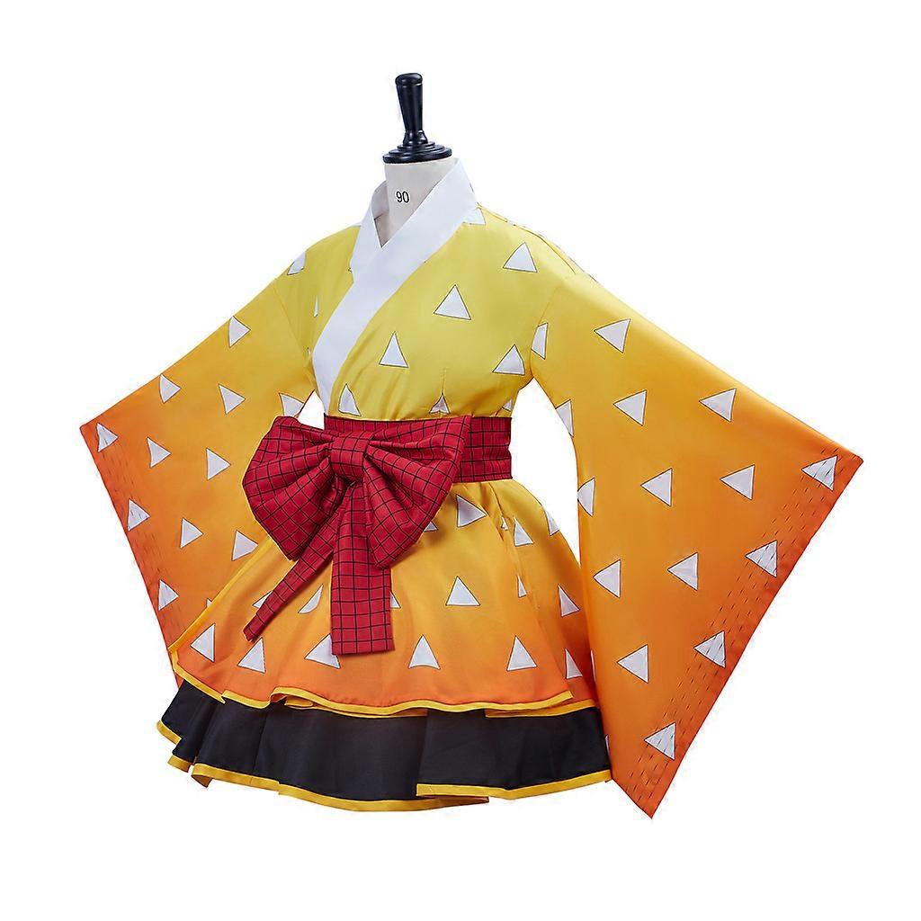 Demon Slayer/Kimetsu no Yaiba Zenitsu Agatsuma Women Girls Costume ...