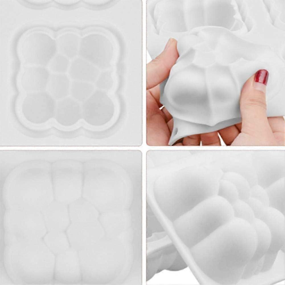 GOODGDN 3D Bubbles Clouds Silicone Mold, Square Mousse Cake Baking Molds, Dessert Molds for ...