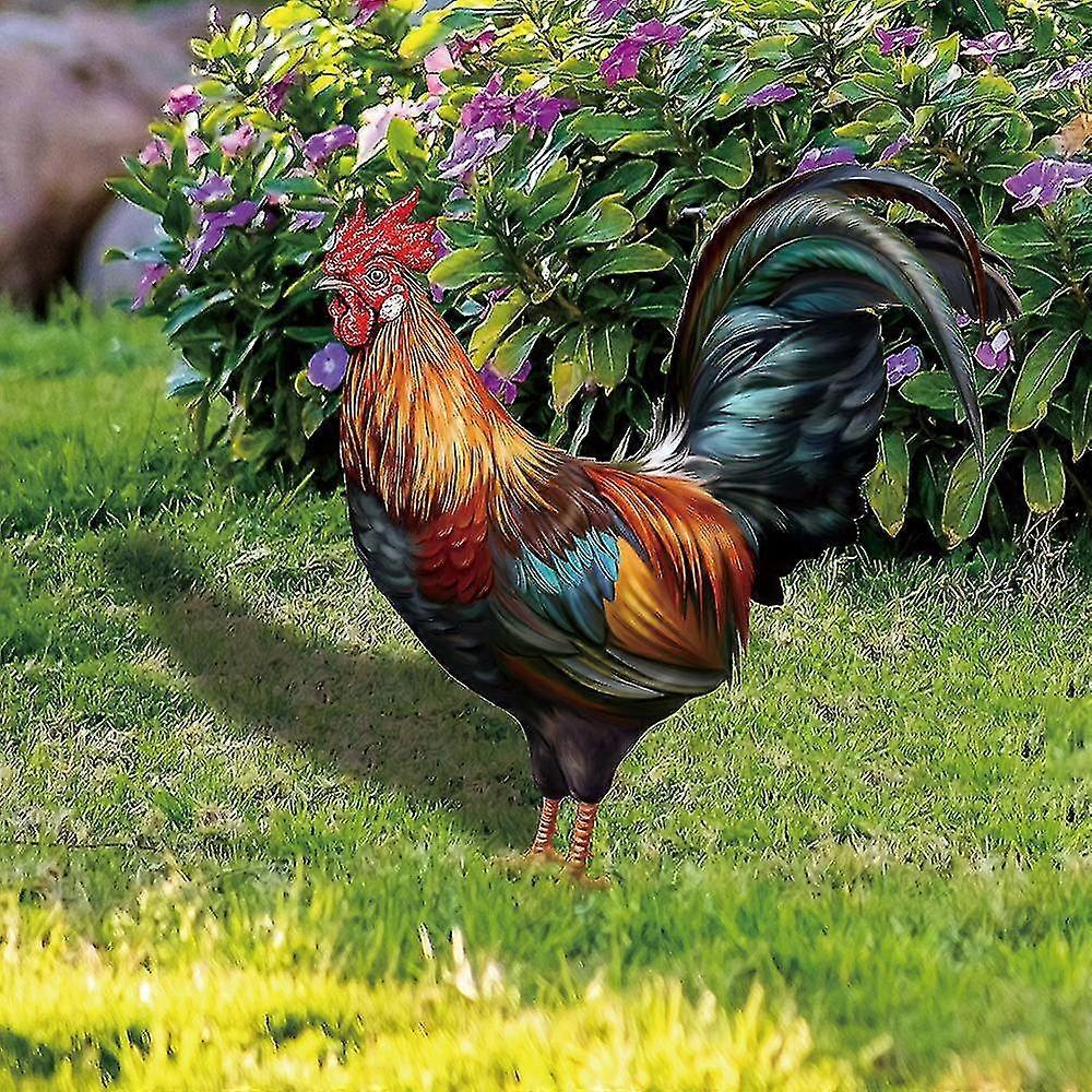 Cockerel Garden Statues Outdoor Chicken Decoration Weather Resistant ...