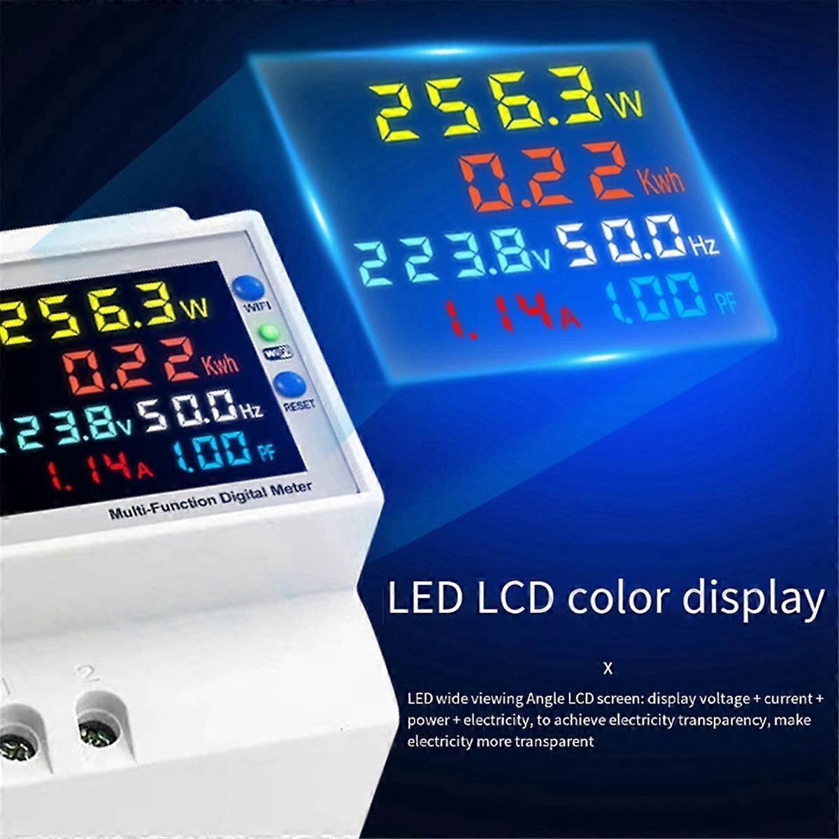 Tuya WiFi Intelligent Digital Display Electricity Meter DIN-Rail ...