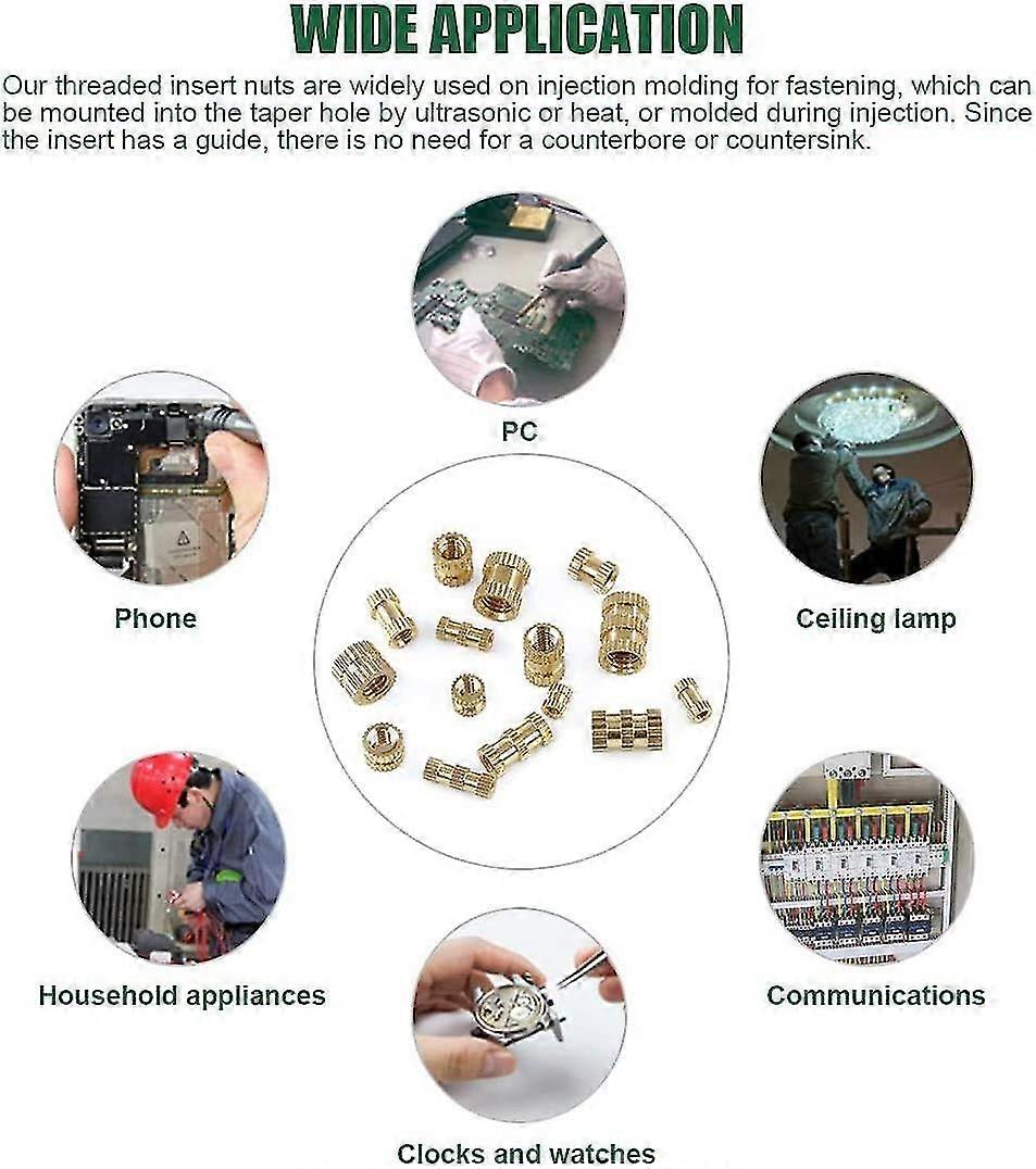 Threaded Insert Female Thread M2 M3 M4 M5 Brass Threaded Sockets For 3d ...