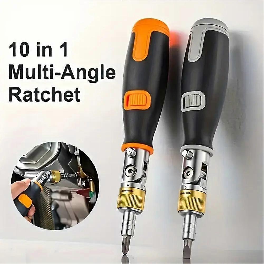10 in 1 Multi-Angle Ratchet Screwdrivers Heavy Duty Chromium-Vanadium ...