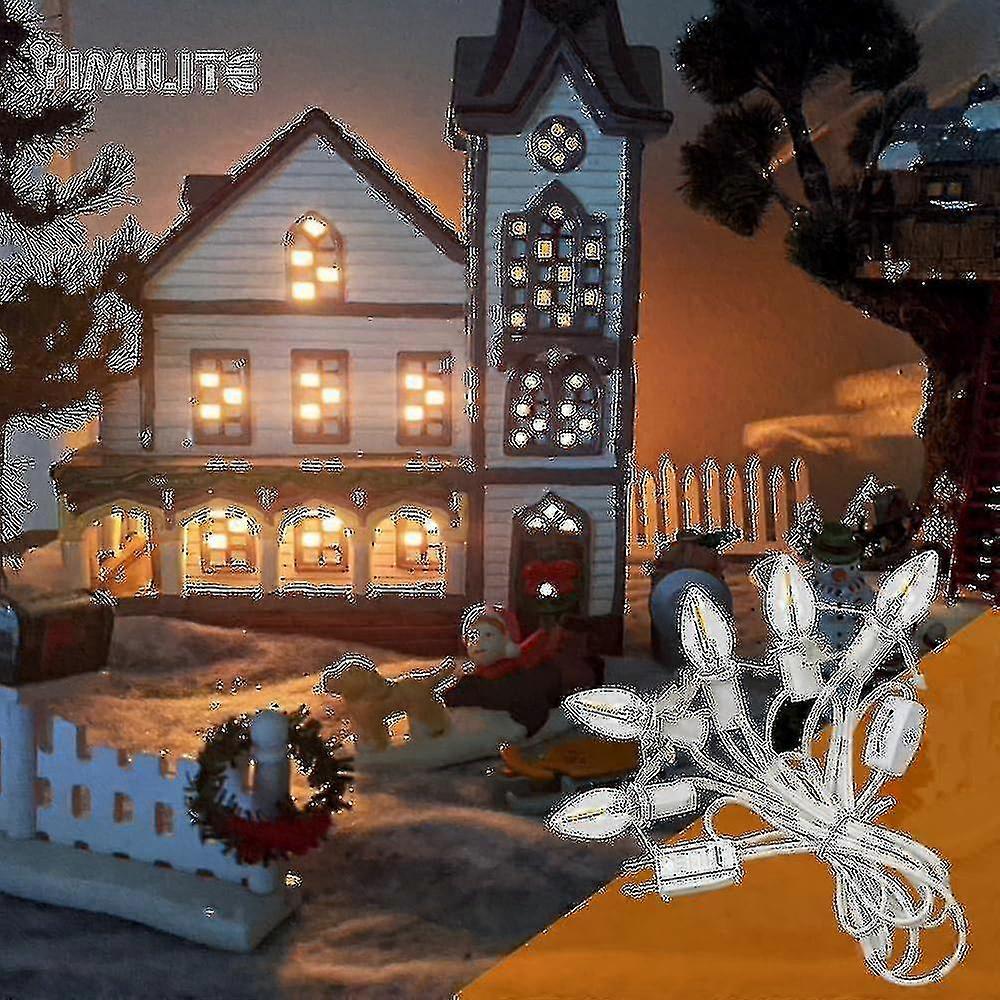 5 Base C7 String Bulbs Christmas Village Light Accessory Cord With 5 ...