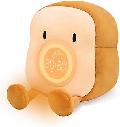 Plush Toy Night Light Alarm Clock for Kids, Multiin-one Cozy Toast ...