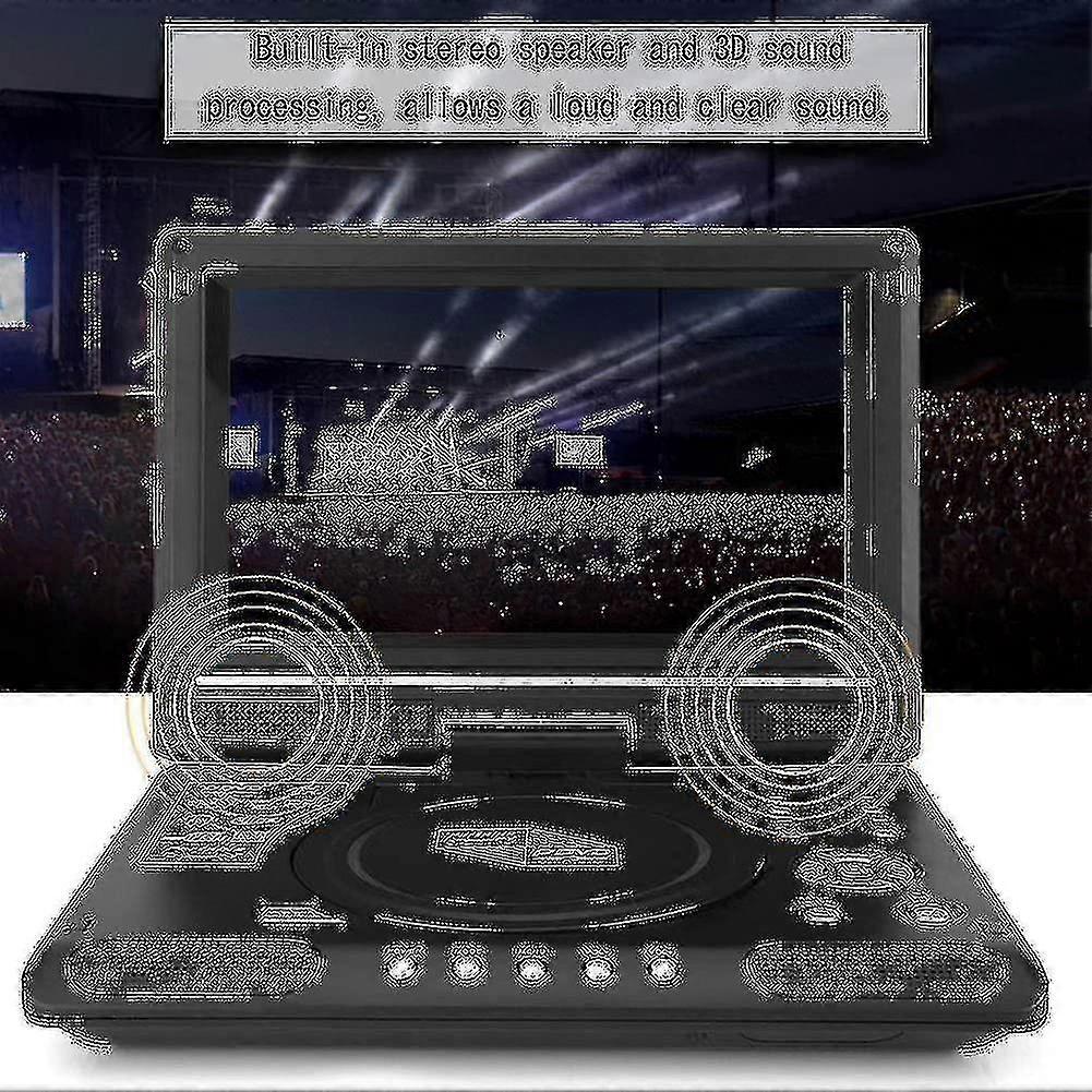 9.8 "portable Dvd Player, Mini Tv 3d Tv Sound 270 Rotating Screen, Fm Radio Function Play Cd ...