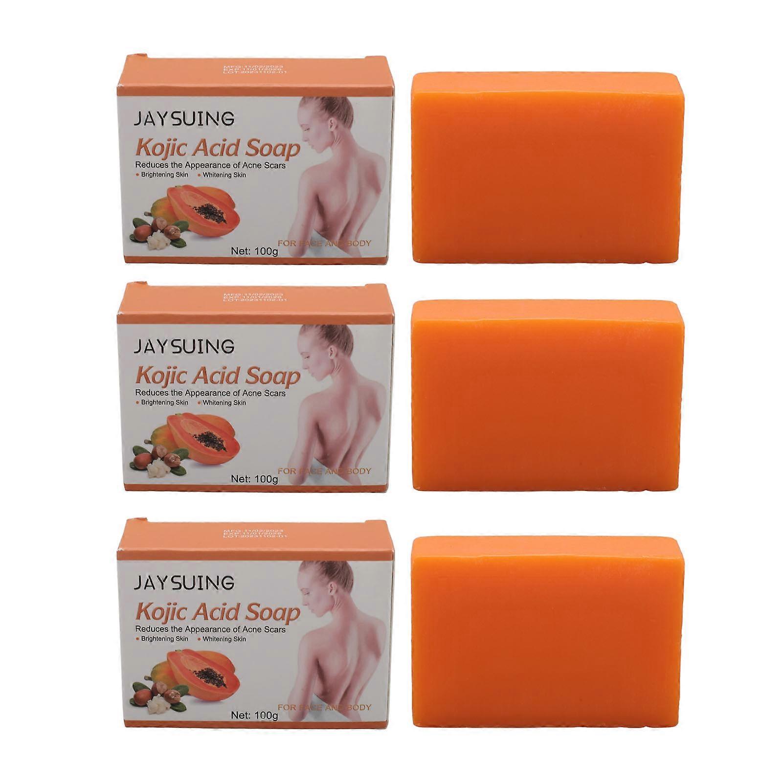 3 Pcs Kojic Acid Soap Deep Cleansing Skin Brightening Kojic Body Bath ...