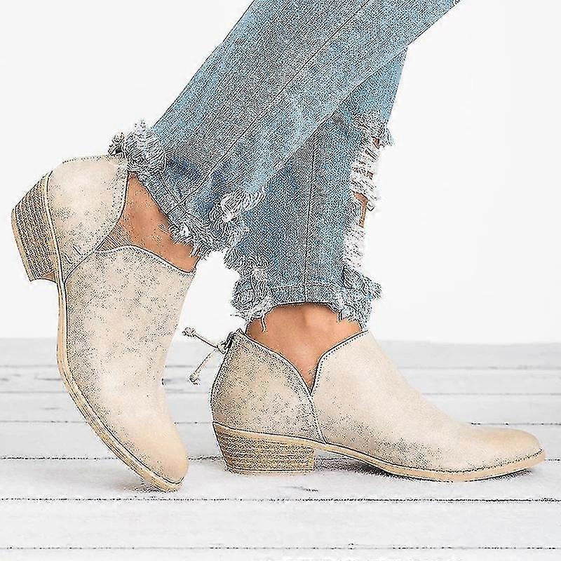 Women Ankle Boots Low Block Heel Chelsea Booties Work Office Shoes ...