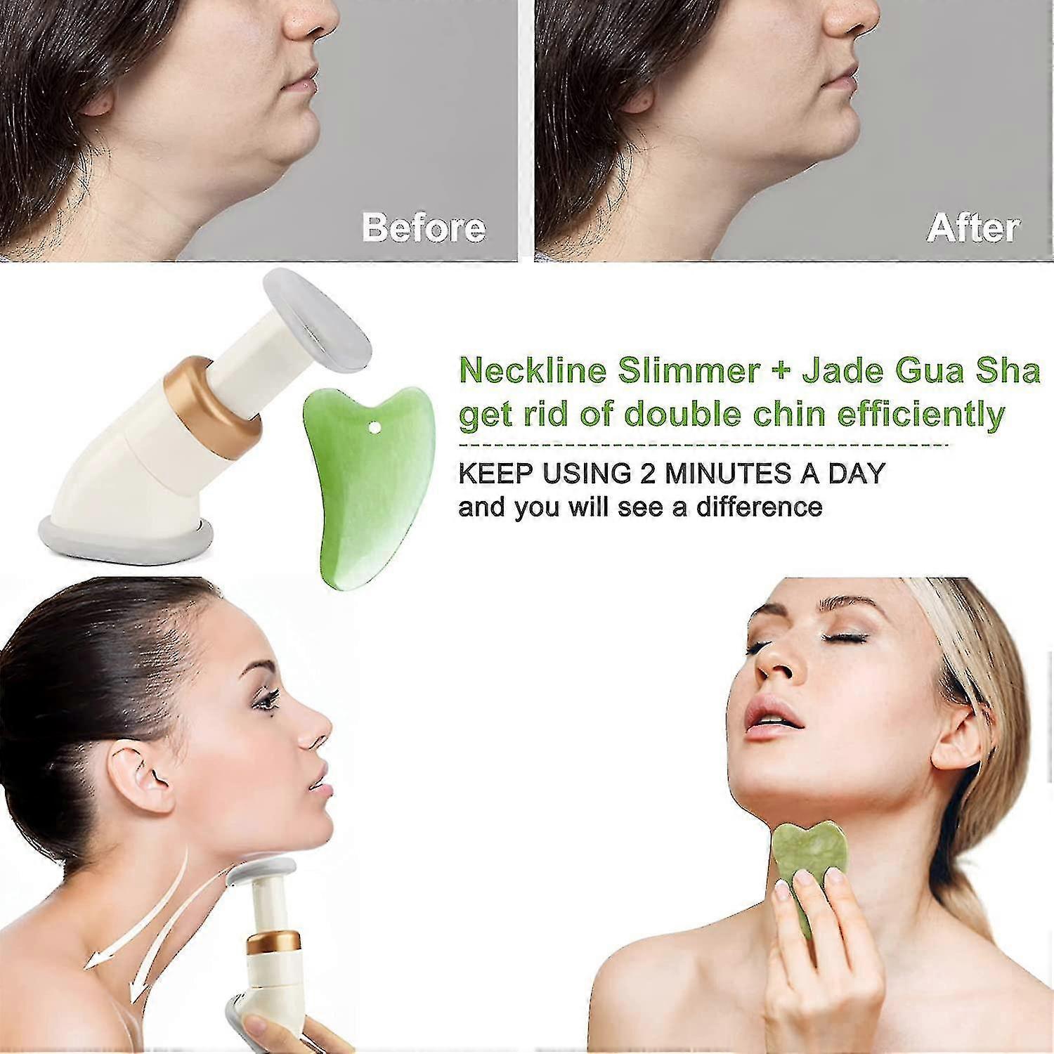 Neckline Slimmer & Toning Massager System, Double Chin Remover Facial ...