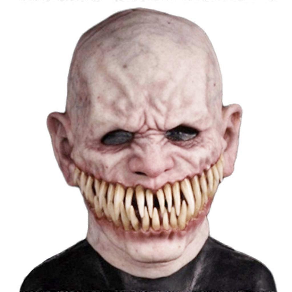 Creepy Stalker Men Mask Big Teeth Masques Scary Halloween Costume Party Props Horror Cosplay ...