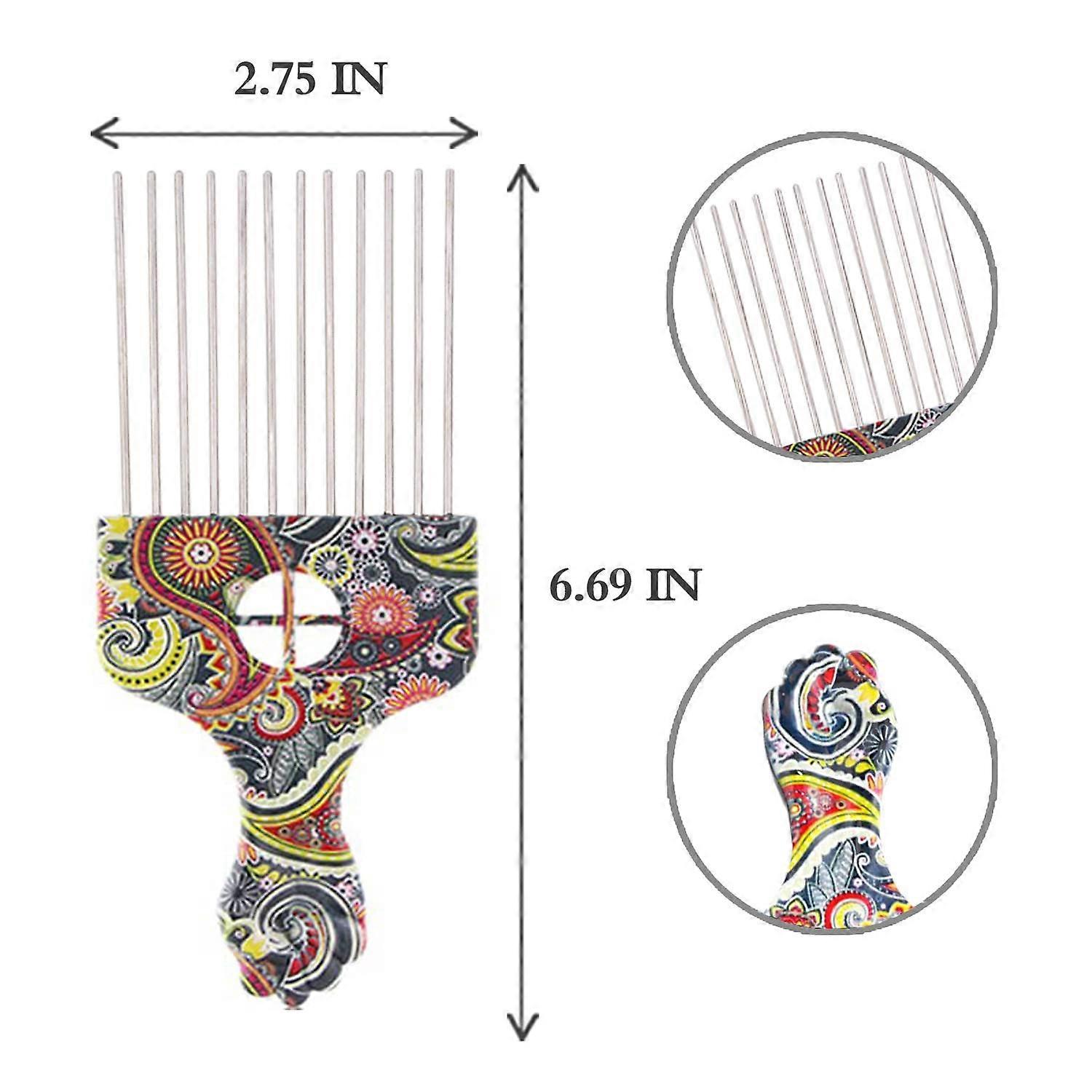 1 Pack Afro Pick, Hair Pick, Metal Comb, Detangle Wig Braid Hair ...