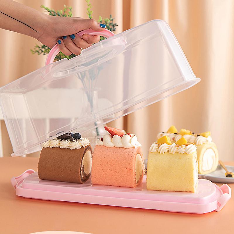Portable Rectangular Loaf Bread Box With Transparent Lid Cake Storage ...