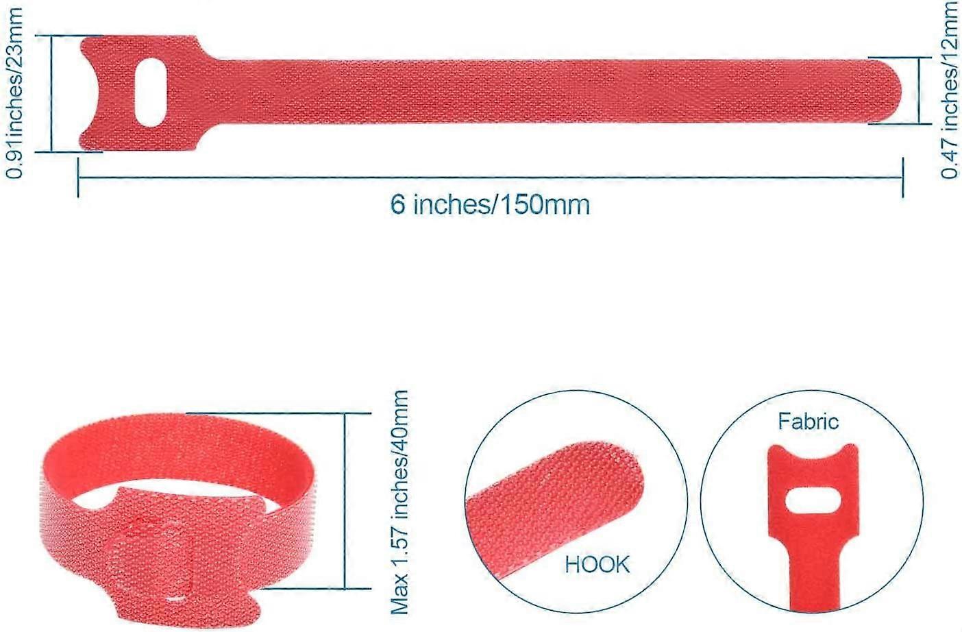 60PCS Fastening Cable Ties Reusable, Premium 6-Inch Adjustable Cord ...