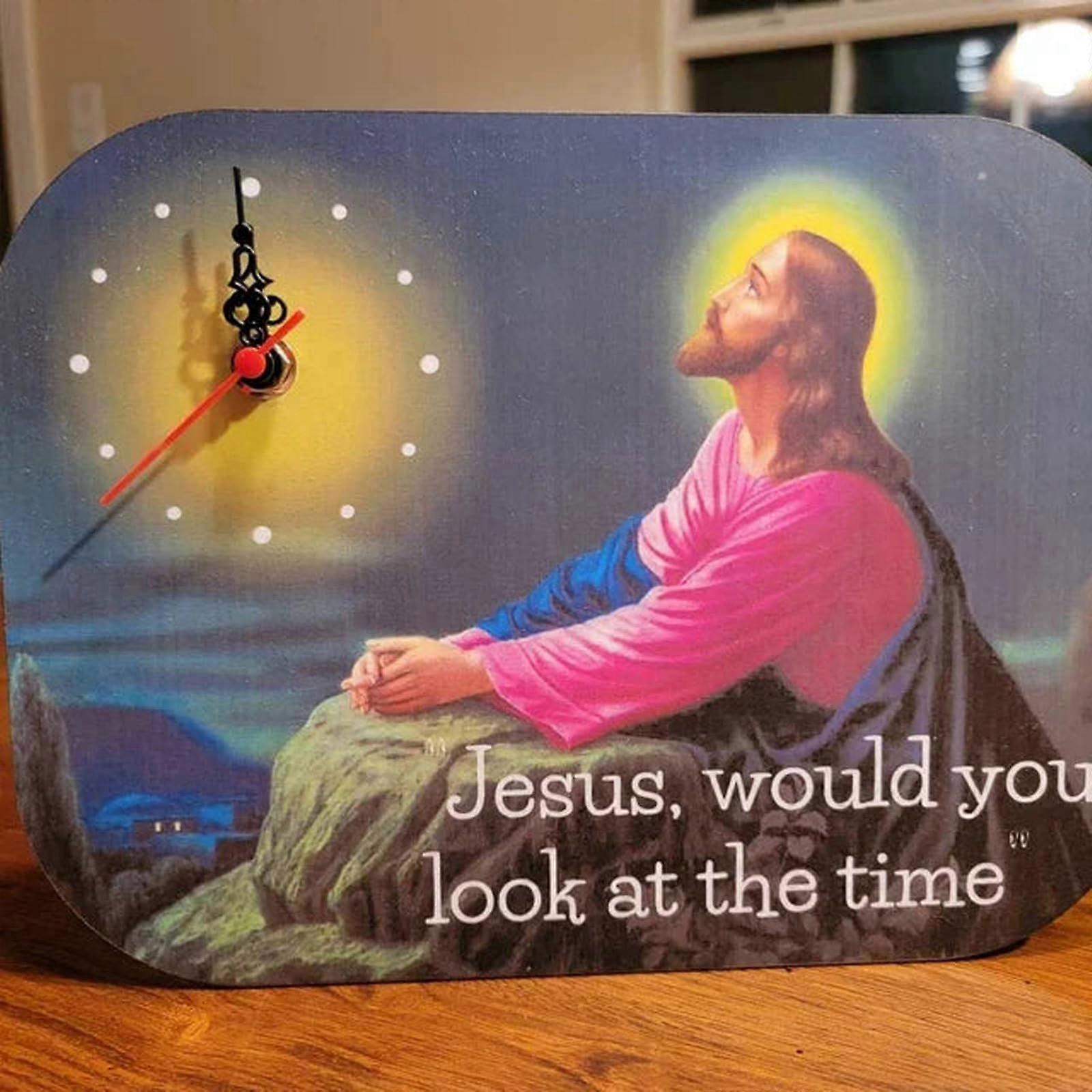 Jesus Christ Look At The Time Irish Humour Wall Clock Religious Home ...