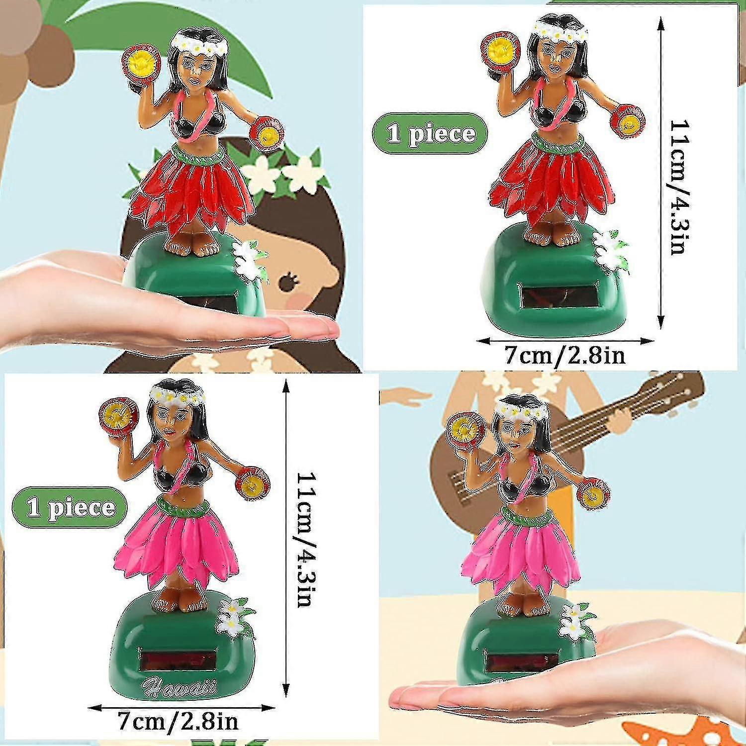 Solar Powered Hula Girl Dashboard Doll Solar Dancers Figurer Bil Hula ...
