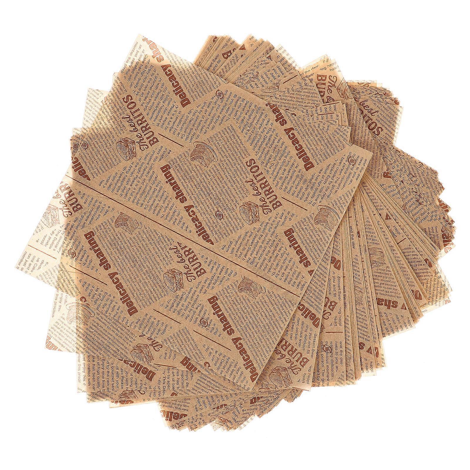 100 Pcs Cookie Wrappers Paper Bags Lunch Wraps Packing Deli Packing ...