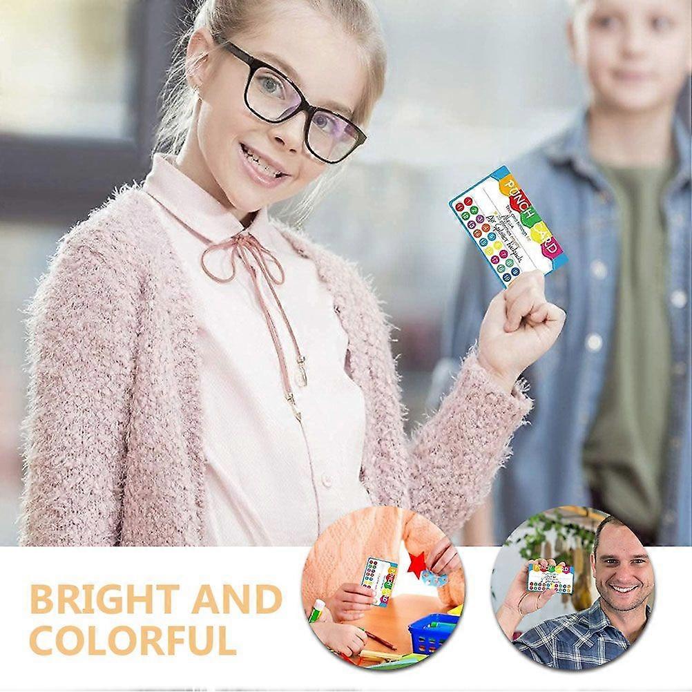 50pcs Cartoon Punch Cards Incentive Reward Cards School Punch Cards ...