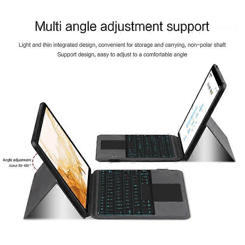 For Samsung Galaxy Tab S8 Leather Case + Touchpad Bluetooth Keyboard ...