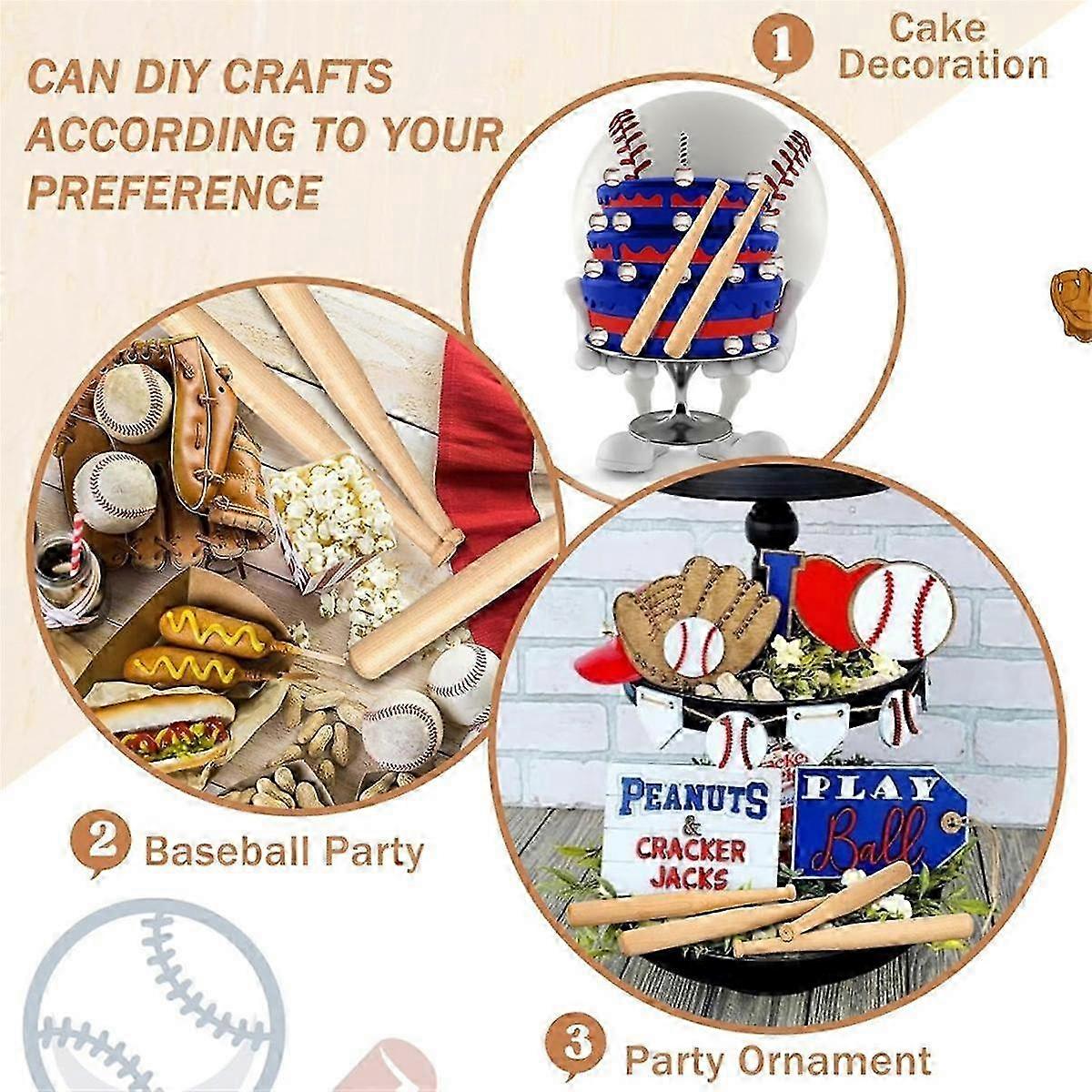 6 Pcs Mini Baseball Bat 6 Inch Unfinished Small Wooden Bats Unpainted ...