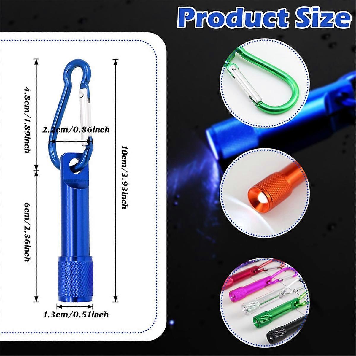 30 Pack Mini Keychain Flashlights Bulk,LED Metal Carabiner Clip Lights ...