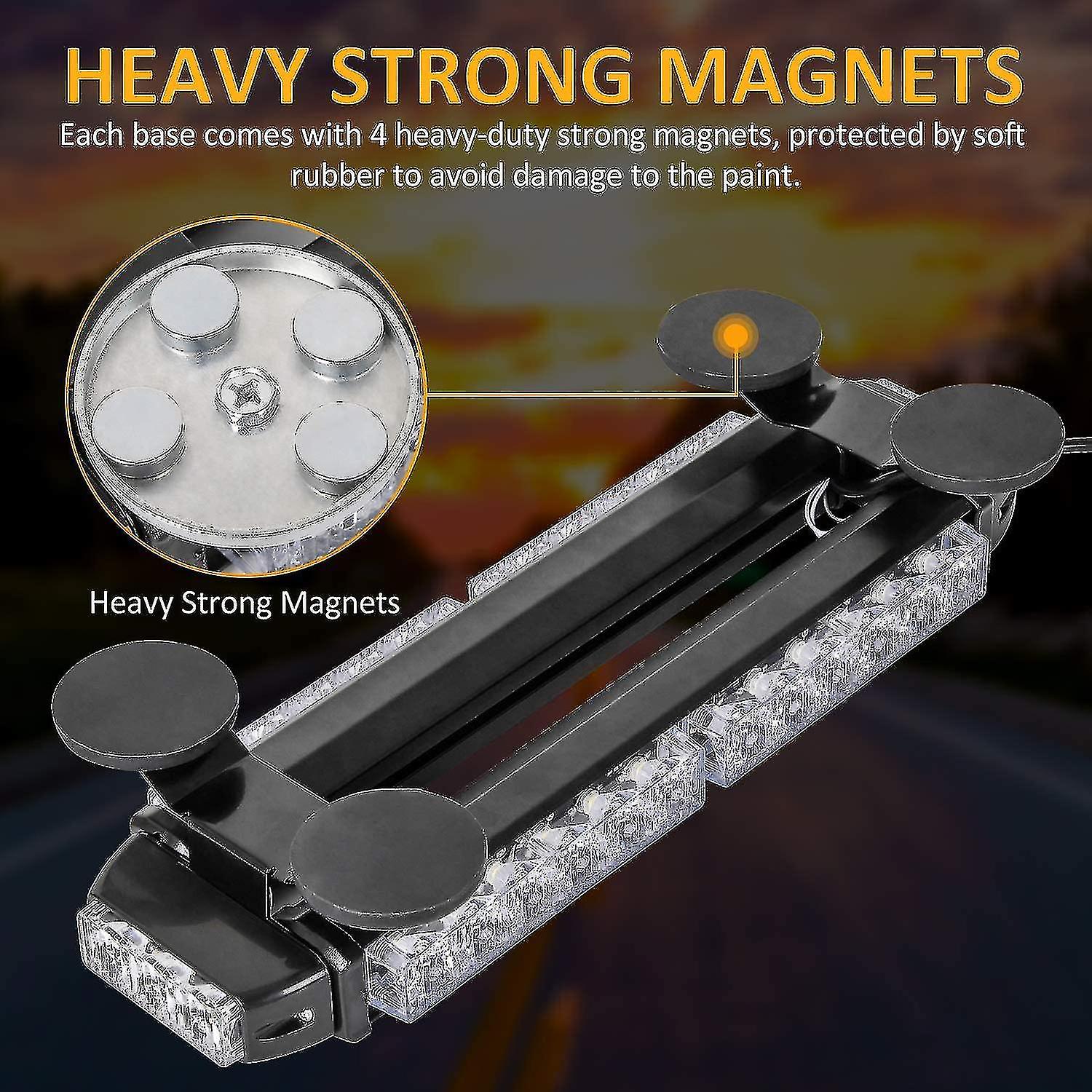 Led Strobe Light Bar - 30 Led High Intensity Emergency Hazard Warning ...