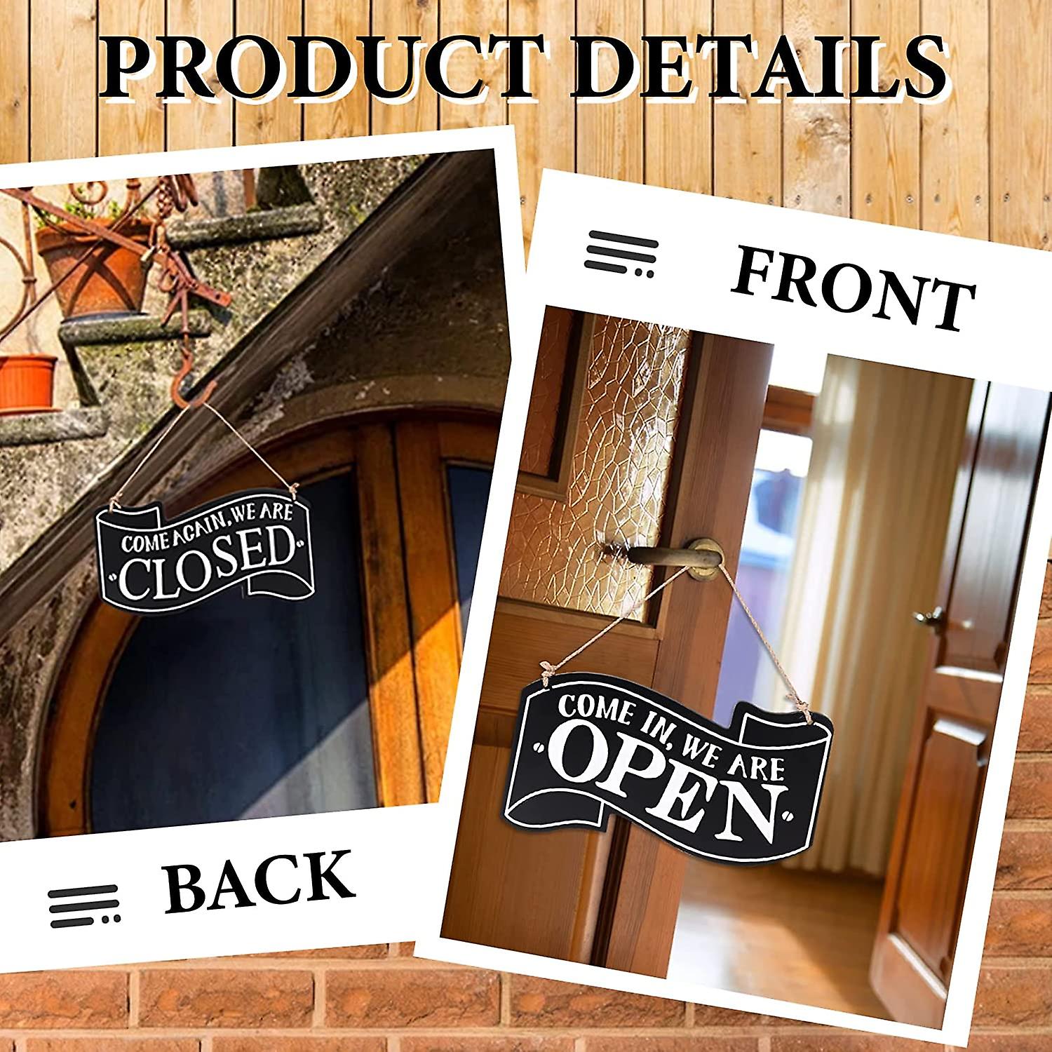 Open Closed Sign For Shop 14x25cm Wooden Plaque Sign Decorative Wooden ...