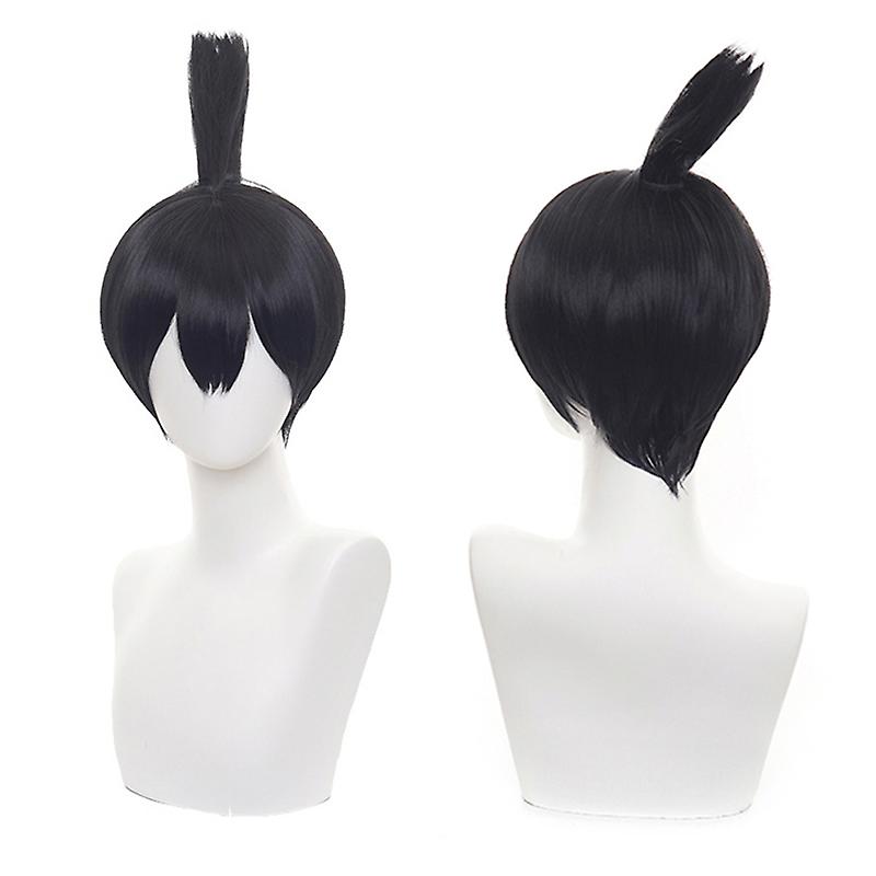 Anime Chainsaw Man Aki Hayakawa Cosplay Wig Black Topknot Style Fiber ...