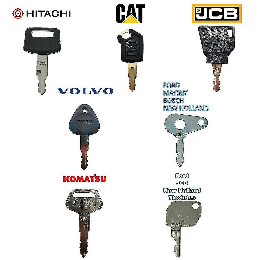 7 Master Plant Key Excavator Dumper Jcb Komatsu Volvo Thwaites Cat ...