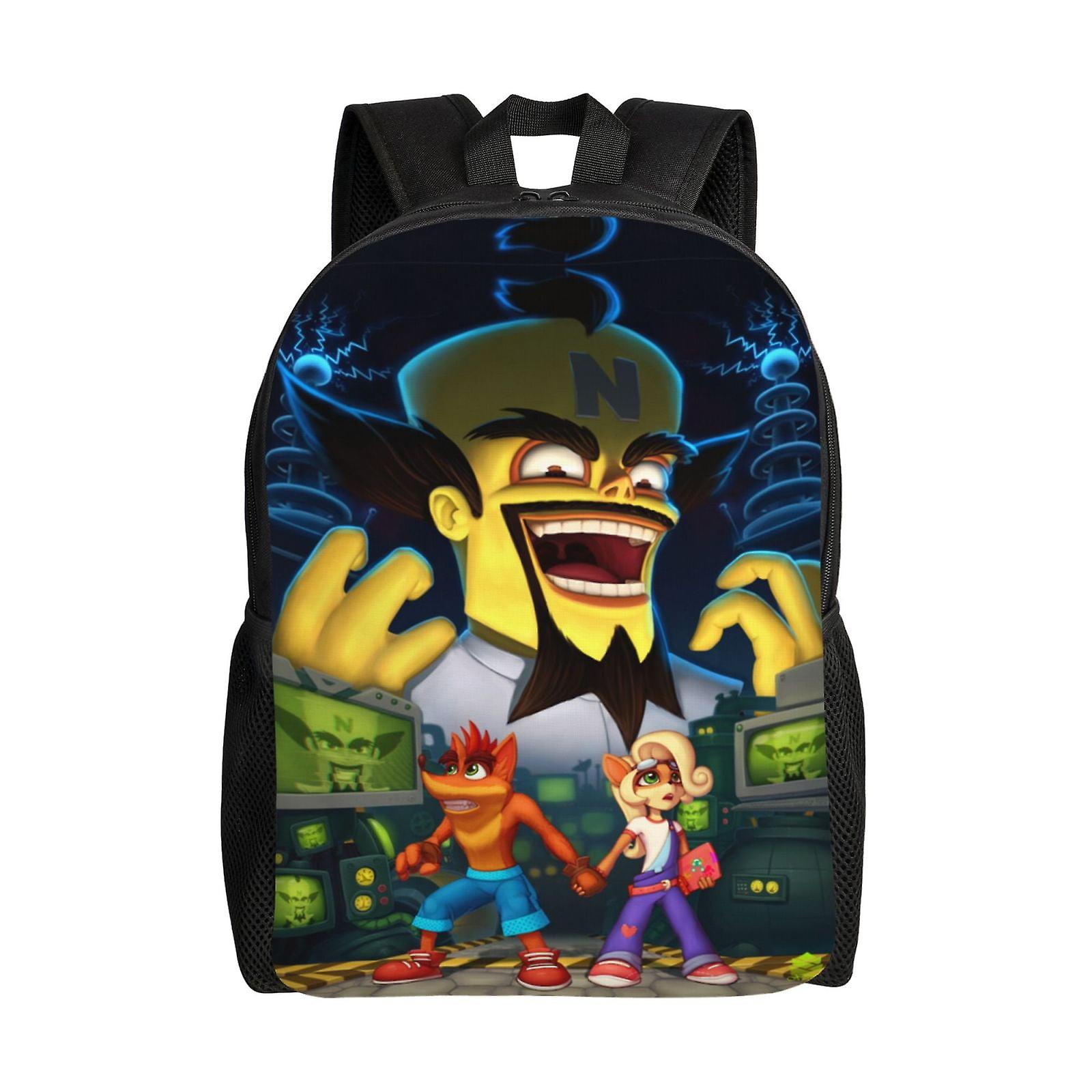 Crash Bandicoot Funny Backpack Daypack for Travel Anime Bag Notebook ...
