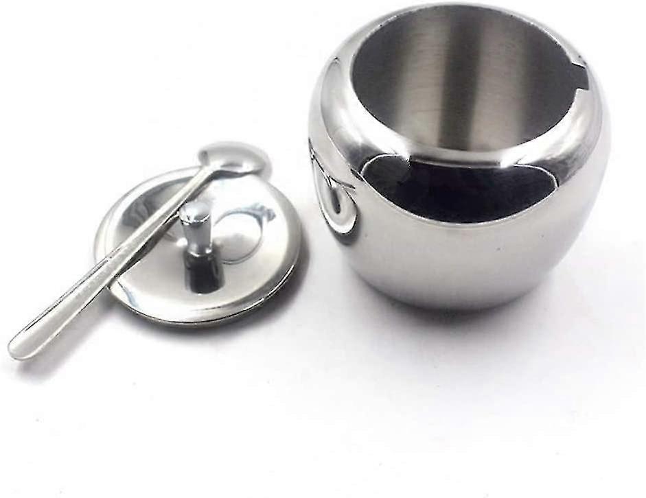 Sugar Bowl, Stainless Steel Sugar Bowl With Lid And Spoon, Large Sugar ...