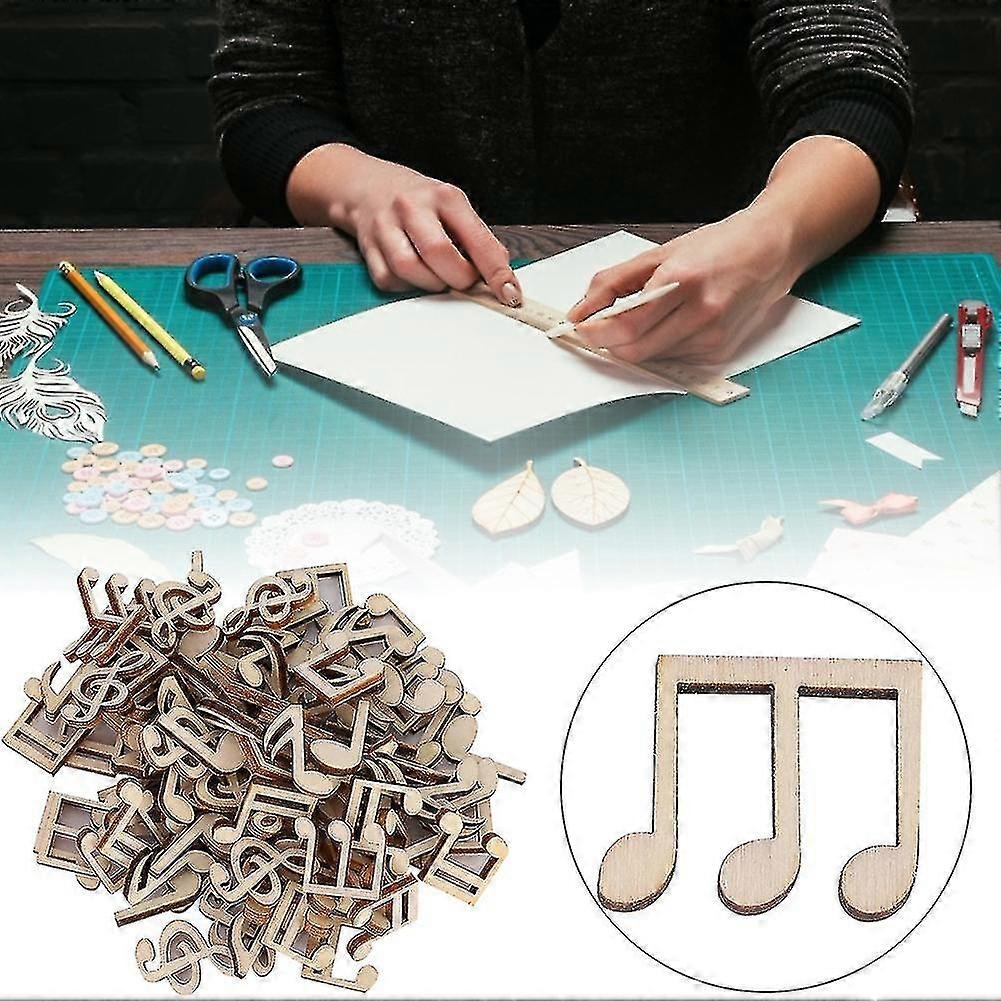 100 Pcs Wooden Music Note Mixed Decorative 2cm Note Clip For Decoration ...