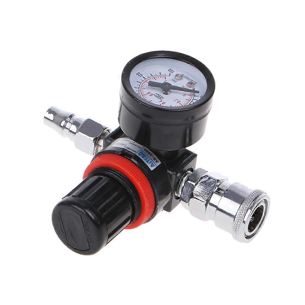 1/4" HVLP Spray Gun Air Regulator with Pressure Gauge and Diaphragm ...