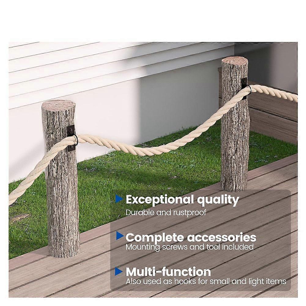 5Pack Black Decorative Ring Rope Supports Holders for Rope Fencing ...