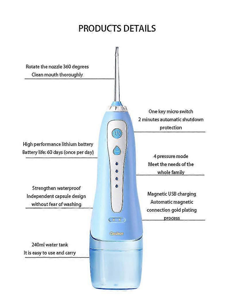 Oral irrigator portable water dental flosser usb rechargeable water jet ...