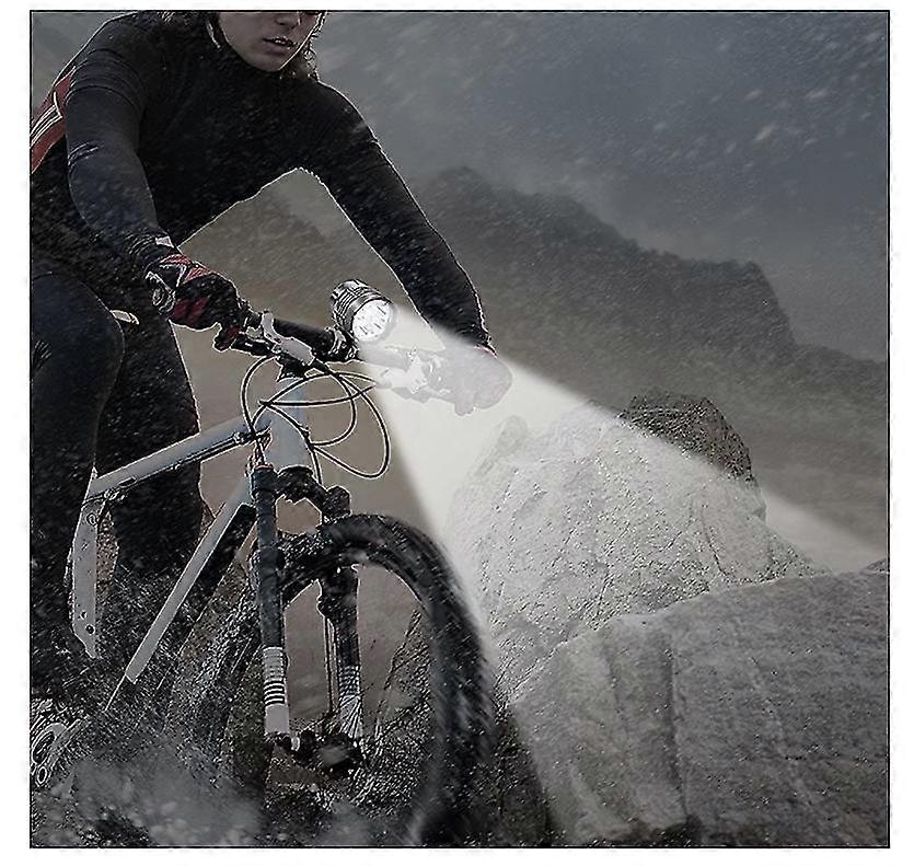 8000LM 5 x CREE XM-L T6 LED Mountain Bike Front Headlight with Rechargeable Battery Pack(Grey ...