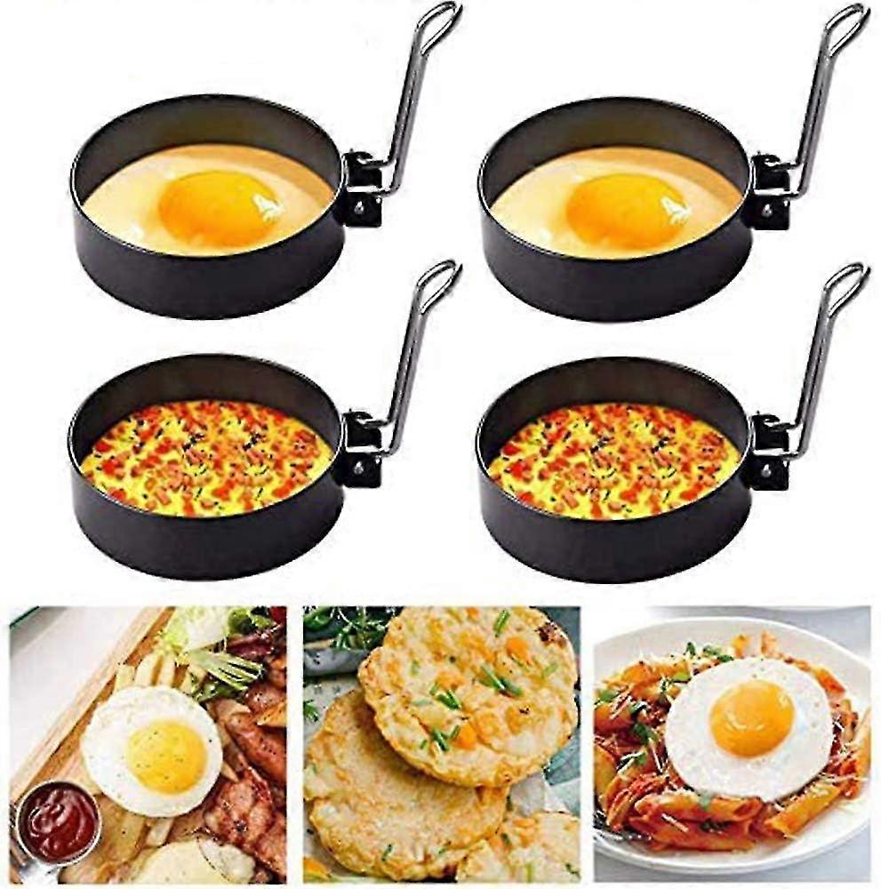 4 Piece Stainless Steel Egg Ring Fried Egg Mold Round Poached Egg for ...
