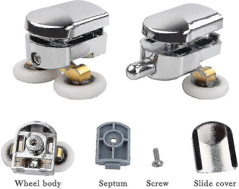 4st 23mm duschdörr rullar skjutbara duschdörrar hjul Utbyte Rull ...