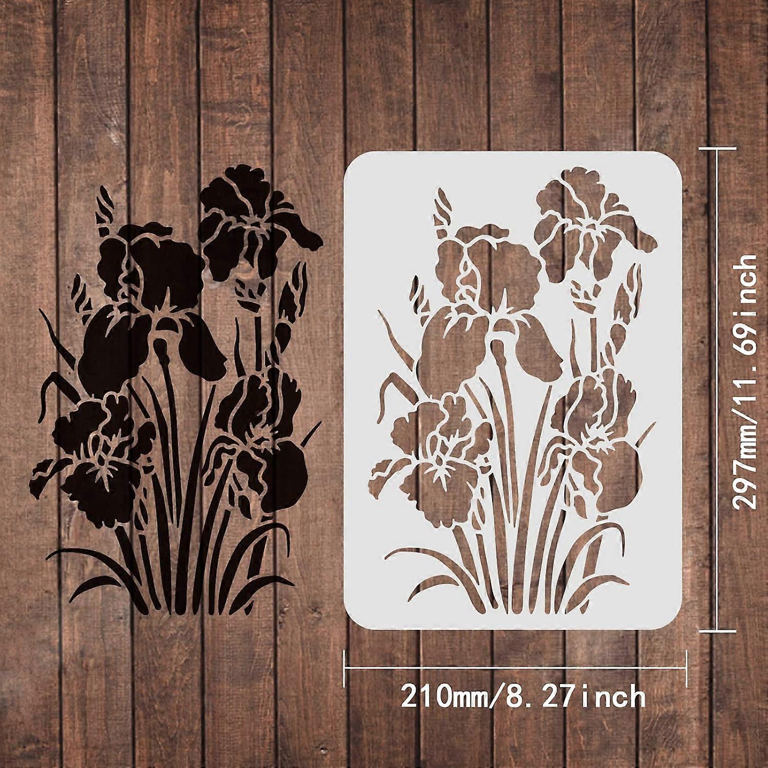 Iris Stencils 29.7x21cm Plastic Flowers Drawing Painting Stencils ...