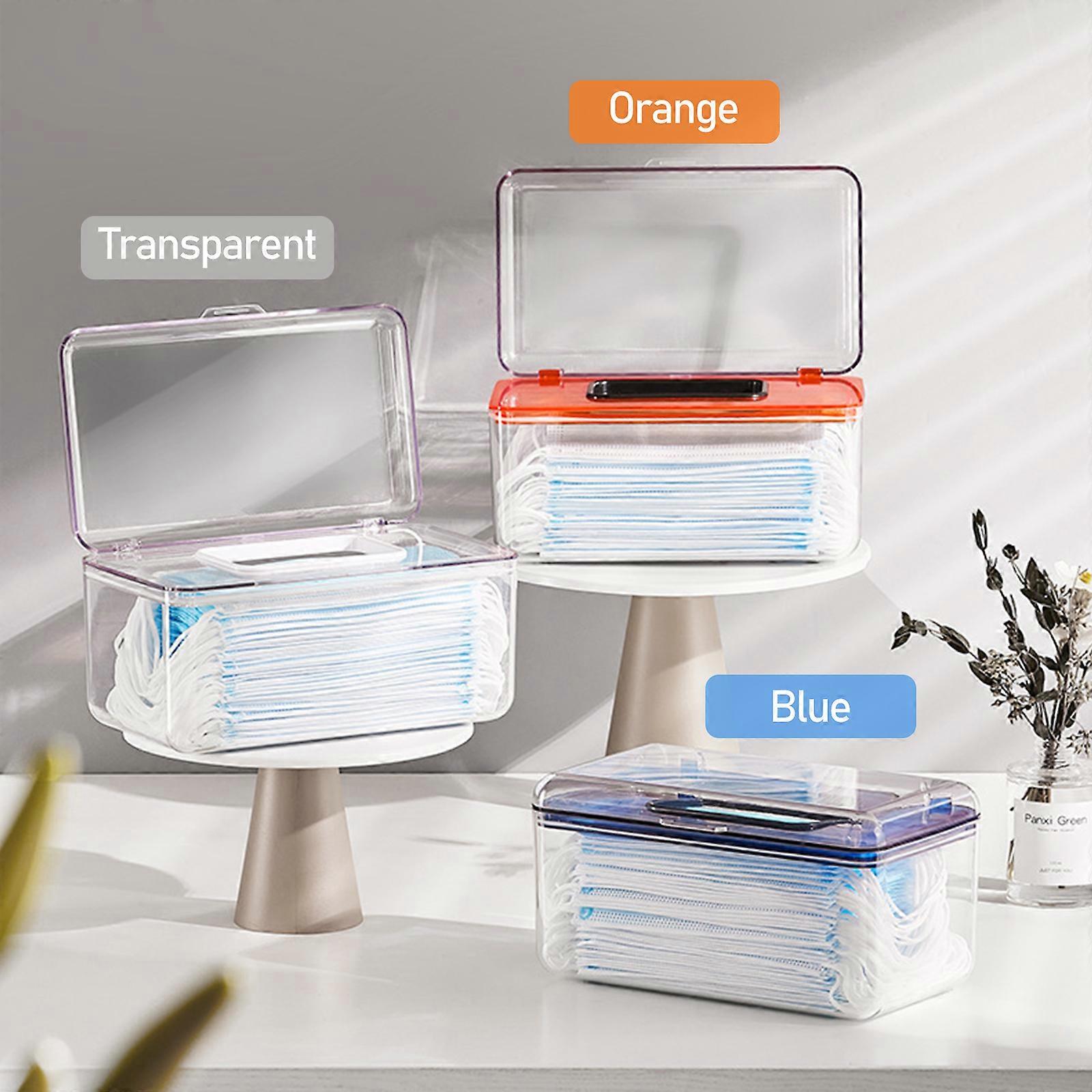 Masks Storage Box Dispenser Desk Tissue Box With Spring Pop-up Paper ...
