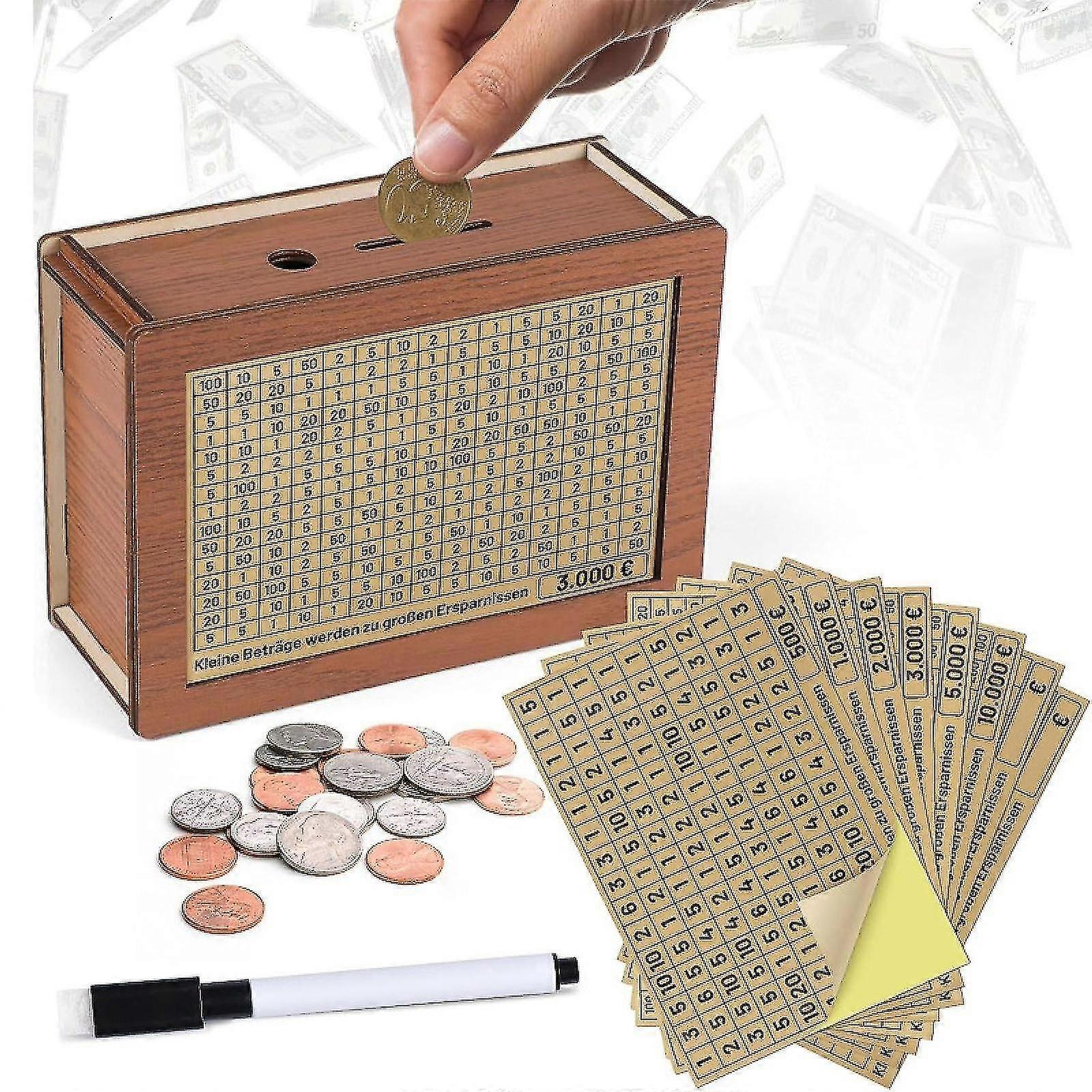 Wooden Money Box Money Bank for Kids and Adults,Cash Vault Wooden ...